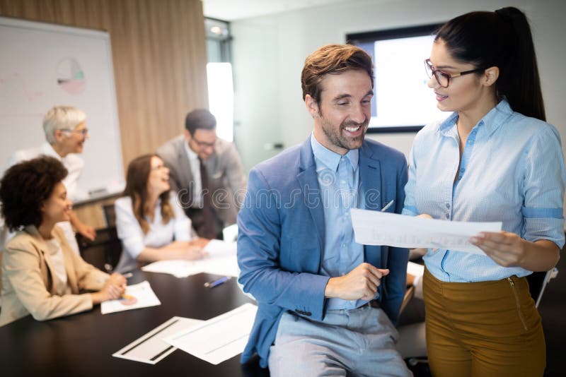 Group of Successful Business People at Work in Office Stock Photo ...
