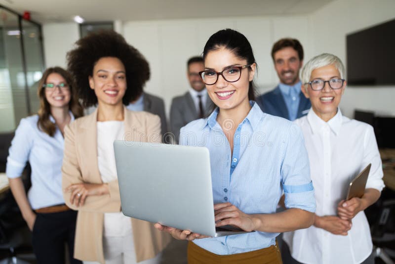 Group of Successful Business People at Work in Office Stock Image ...