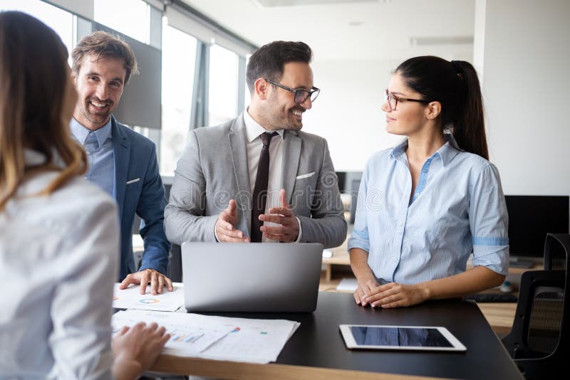Group of Successful Business People at Work in Office Stock Image ...