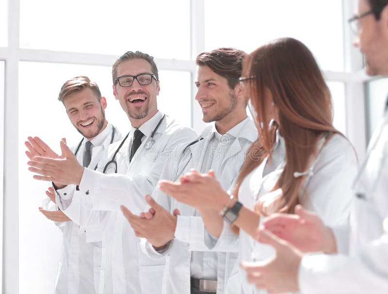 Group of Successful Doctors Applauds Stock Photo - Image of applause ...