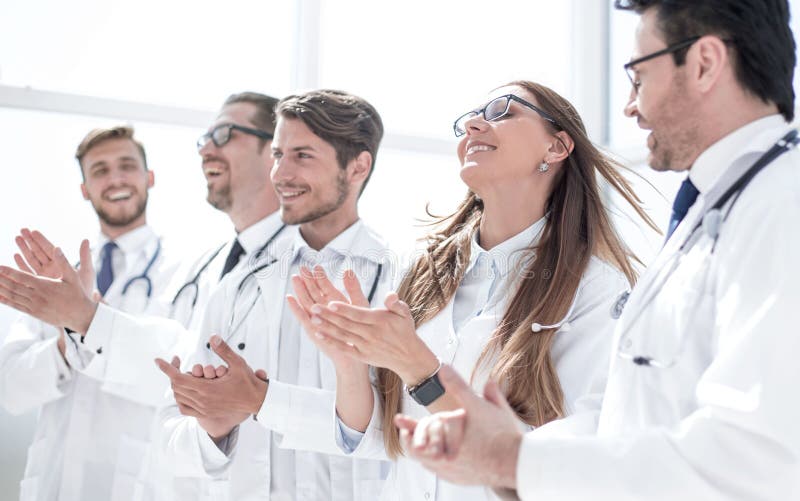 Group of Successful Doctors Applauds Stock Image - Image of health ...