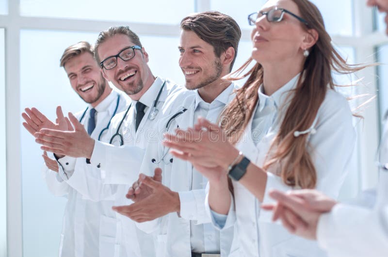 Group of Successful Doctors Applauds Stock Image - Image of doctors ...