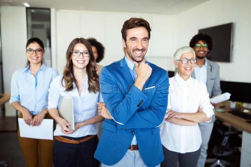 Group of Successful Business People at Work in Office Stock Photo ...