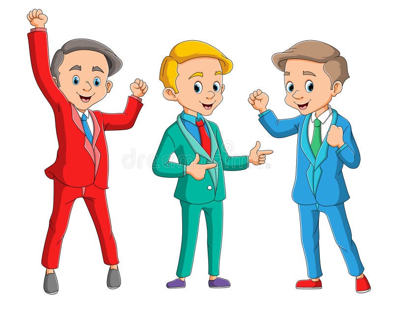 The Group of Successful Man are Celebrating Stock Vector - Illustration ...