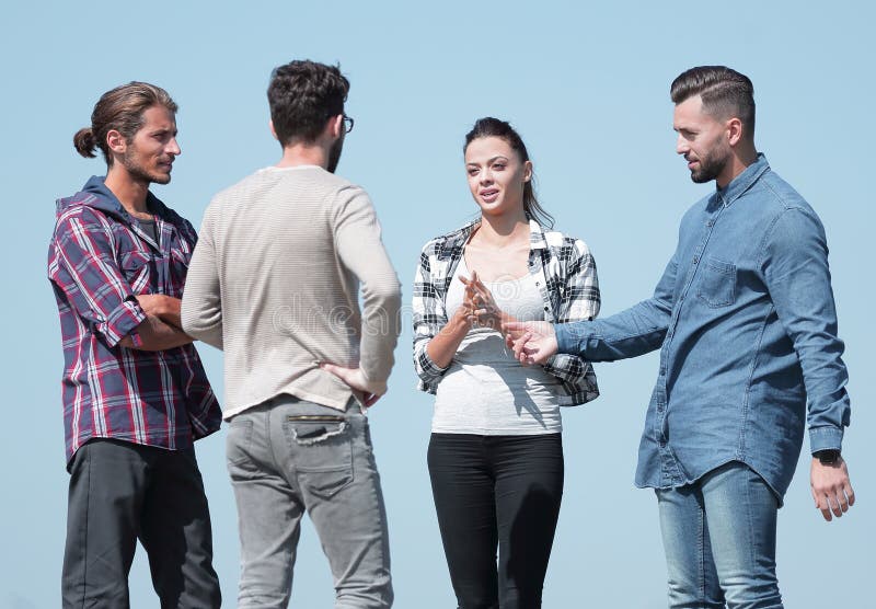 Group of Successful Students Communicating Together Stock Photo - Image ...