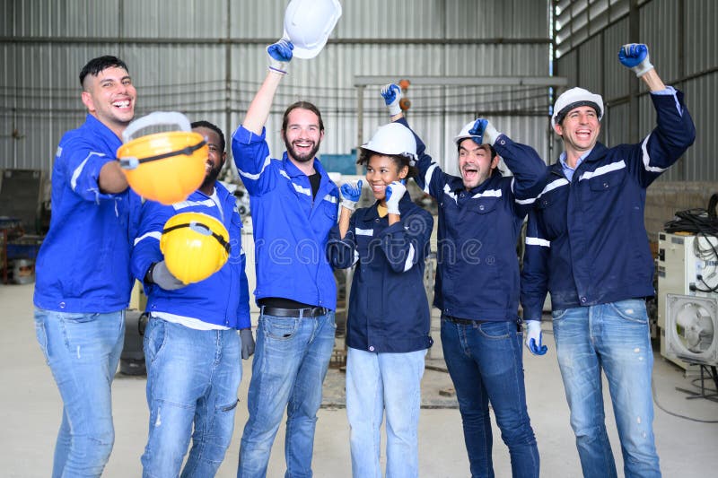 Group of Successful Worker at Factory Stock Photo - Image of control ...