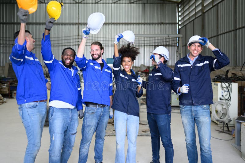 Group of Successful Worker at Factory Stock Image - Image of automation ...