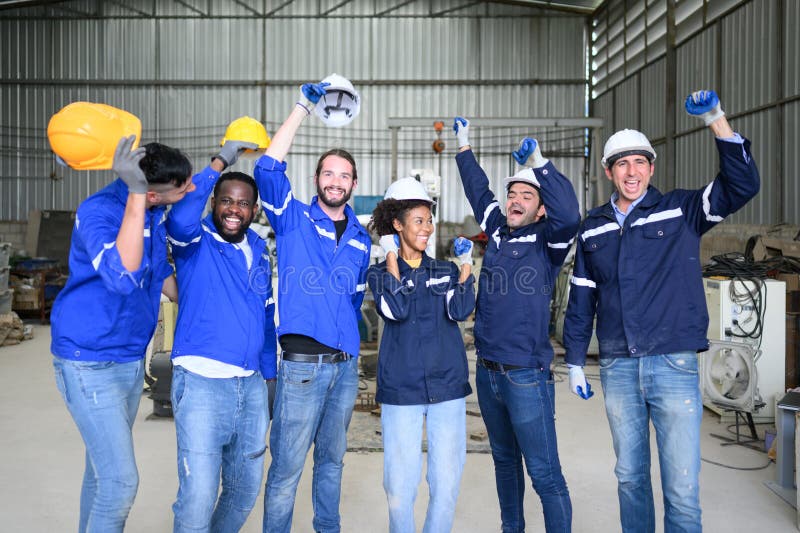 Group of Successful Worker at Factory Stock Photo - Image of machinery ...