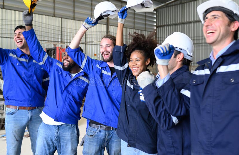 Group of Successful Worker at Factory Stock Image - Image of ...