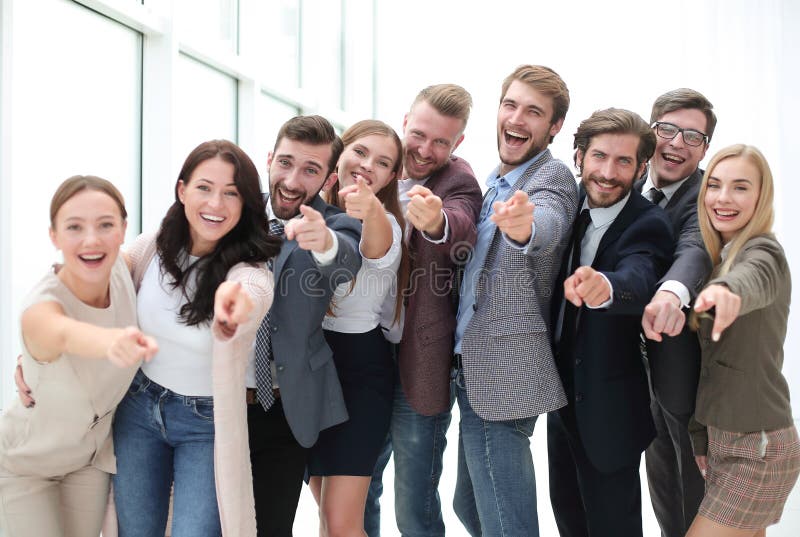 Group of Successful Young People Pointing at You Stock Image - Image of ...