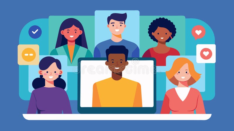 A Group of Support Group Members Using a Video Conferencing Platform To ...