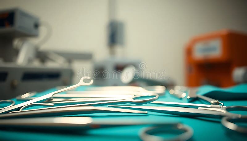 Group of Surgical Instruments Sitting on Top of a Table Stock ...