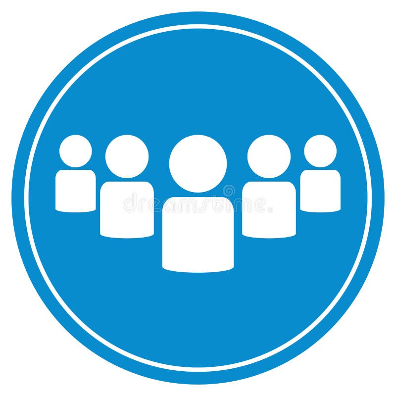 Group Symbol on Red Button with White Frame Stock Illustration ...