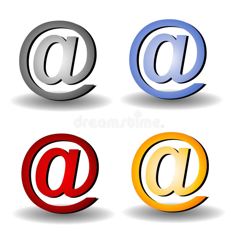 Group of @ Symbols Clip Art Stock Illustration - Illustration of render ...