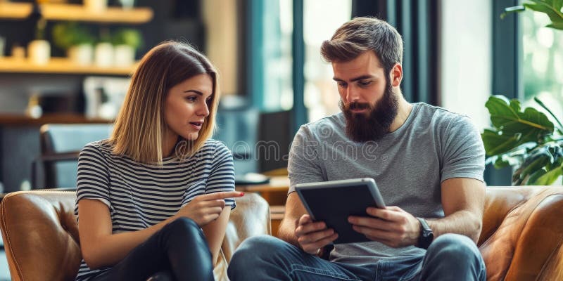A Group are at a Table in a Restaurant Having a Conversation Stock ...