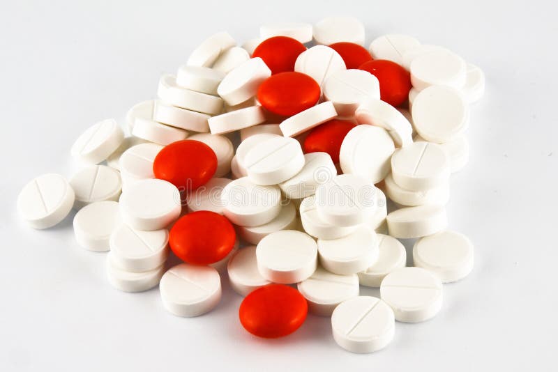 Group Tablets Isolated on a White Stock Photo - Image of pharma ...