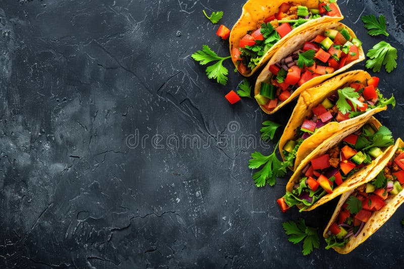A Group of Tacos Sitting on Top of a Table. Perfect for Food-related ...