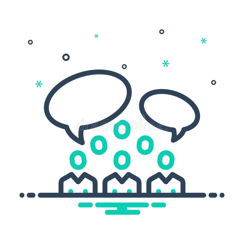 Mix Icon for Group Talk, Discussion and Communication Stock Vector ...