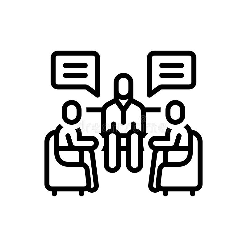 Black Line Icon for Group Talk, Group and Meeting Stock Vector ...