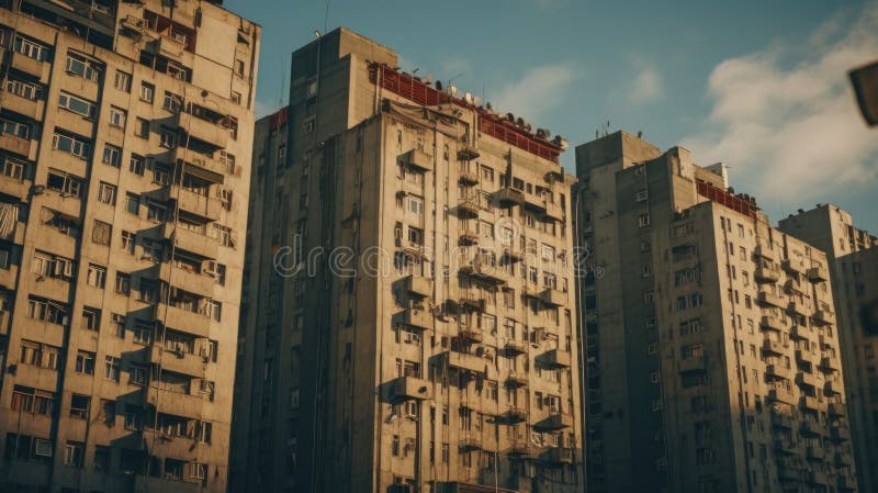 A Group of Tall Buildings with Balconies on Top, Suitable for Urban ...