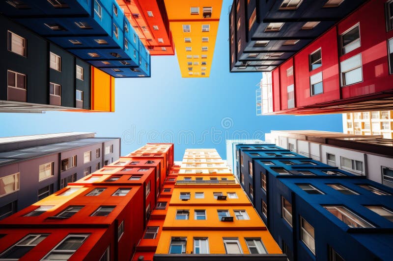 A Group of Tall Buildings in a City Stock Photo - Image of vertical ...