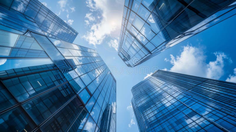 Group of Tall Buildings in Urban Setting Stock Image - Image of office ...