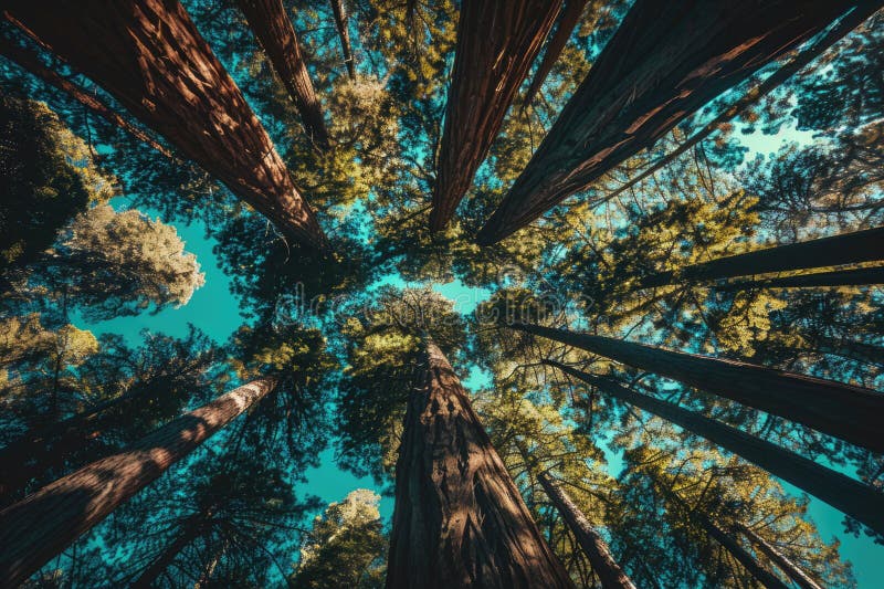 Group Tall Trees Stand Together Dense Forest Stock Photos - Free ...