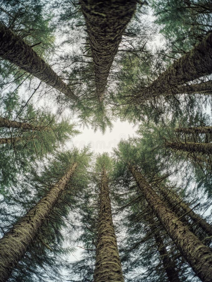 Group Tall Trees Stand Together Dense Forest Stock Photos - Free ...