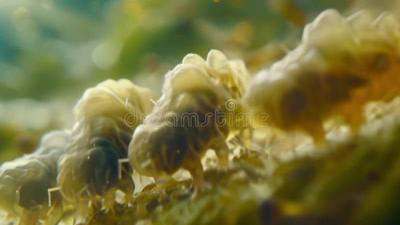 A Group of Tardigrades Can Be Seen Under a Microscope Appearing As Tiny ...