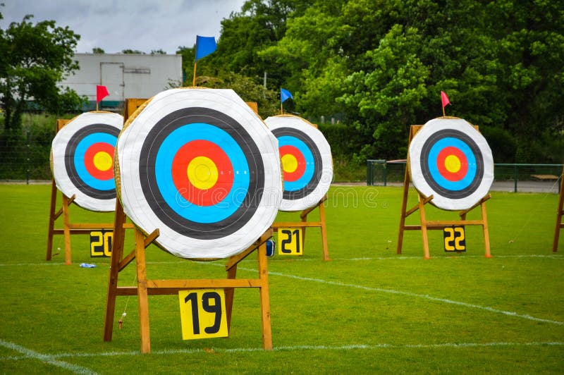 Archery Contest Arrow Bow Target Coat of Arms Flags Stock Photo - Image ...