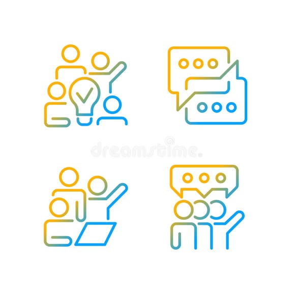 Group Tasks Gradient Linear Vector Icons Set Stock Vector ...
