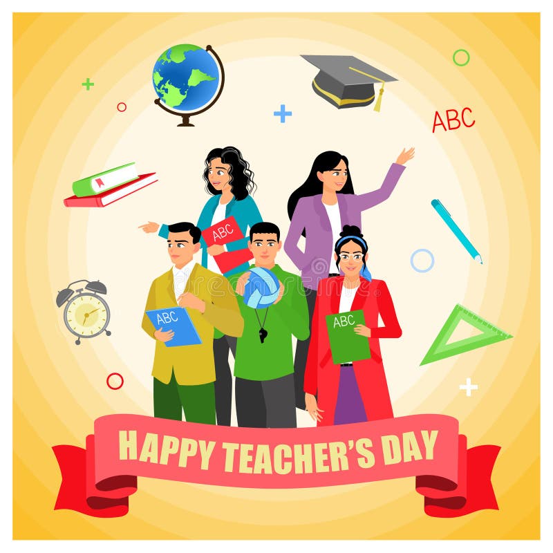 A Group of Teachers from Various Fields Gathered on Teachers Day. Stock ...