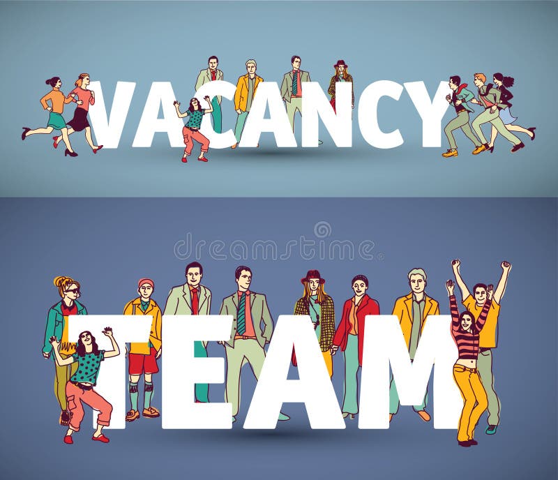 Group Team Business People and Words. Stock Vector - Illustration of ...