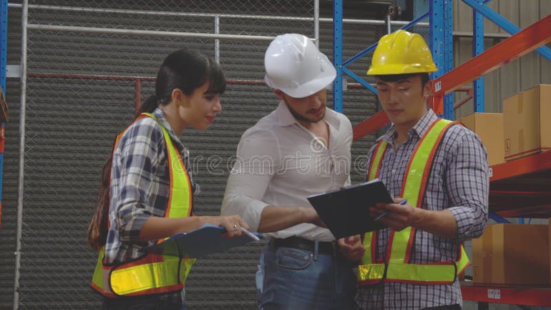 Group Team Engineer while Manager Talking with Worker and Looking ...