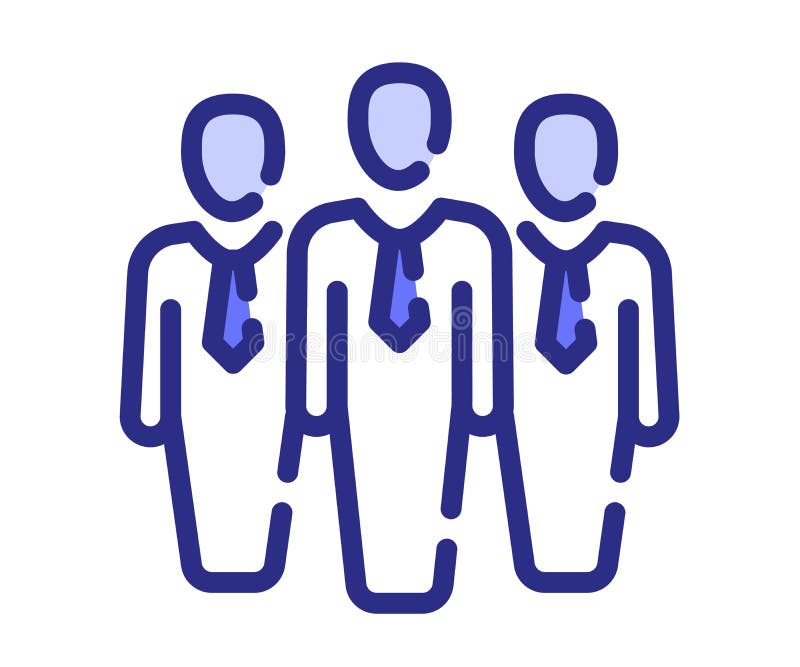 Group Team Leader Single Isolated Icon with Dash or Dashed Line Style ...
