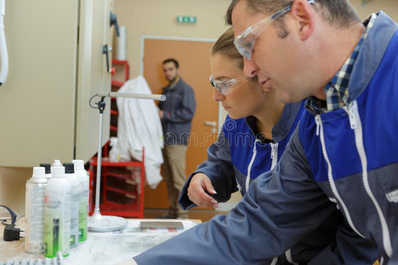 Group Team Mechanic Engineer in Factory Stock Image - Image of engineer ...