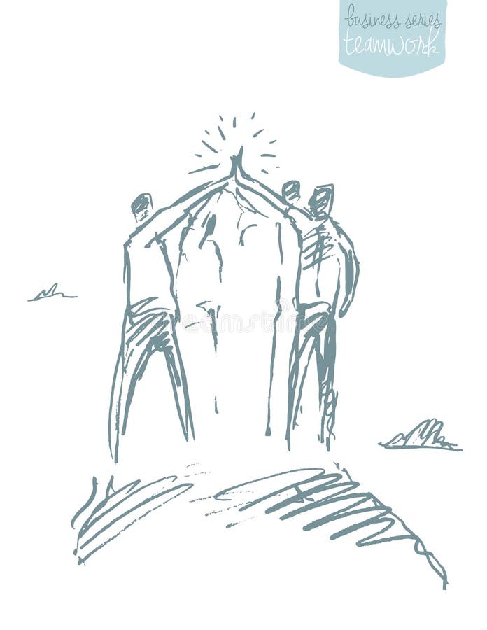 Group Teamwork Concept Vector Illustration, Sketch Stock Vector ...