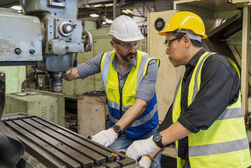 Workers and Workers are Standing in the Factory. Group Staff Standing ...
