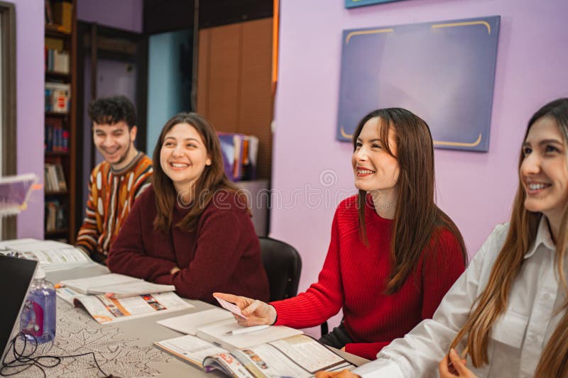 Group of Teenage Students at Language School Stock Photo - Image of ...