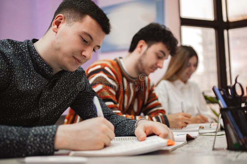 Group of Teenage Students at Language School Stock Image - Image of ...