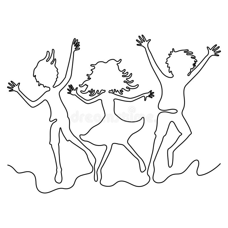 Group Teens Continuous Line Stock Illustrations – 15 Group Teens ...