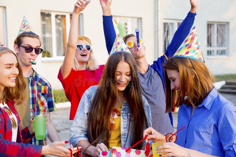 Teens having a party stock photo. Image of celebration - 104488970