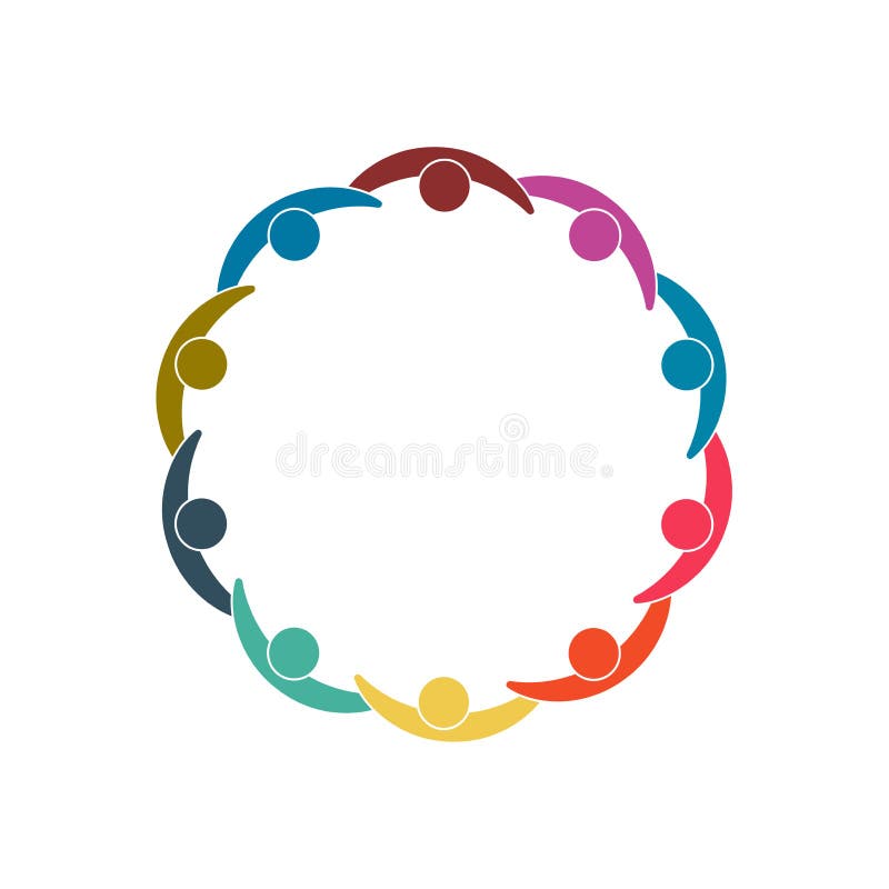 Circle Holding Hands Vector Art