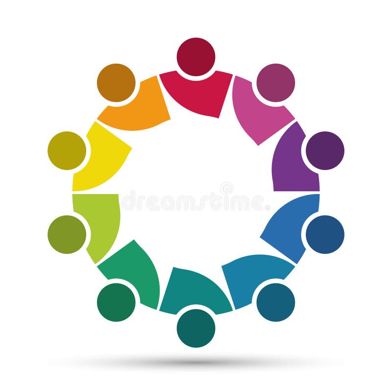 Group of Ten Persons in Circle. Holding Hands Stock Vector ...