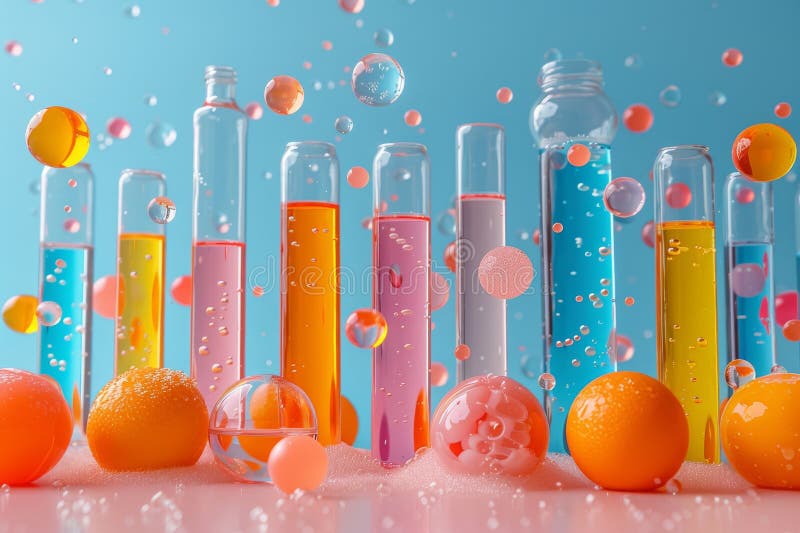 Group of Test Tubes Filled with Liquid. Generative AI Stock ...