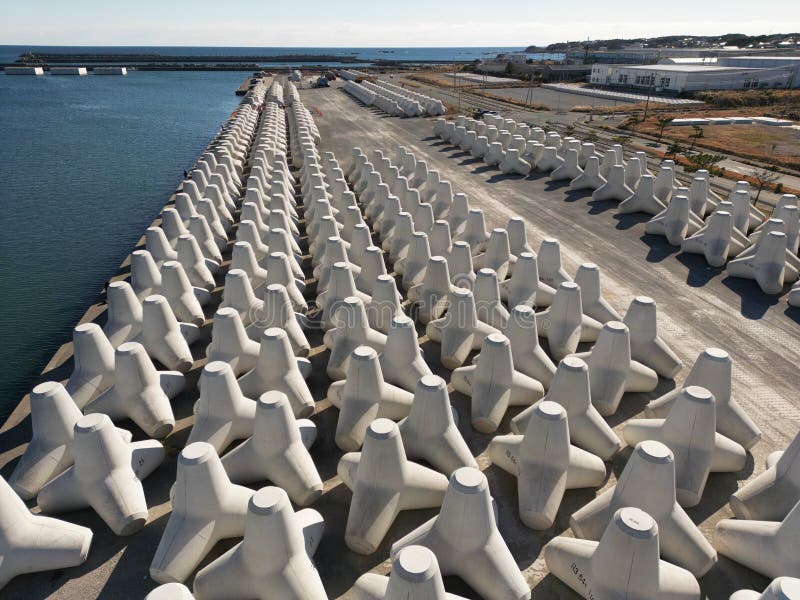 Group of Tetrapods at the Seashore in Japan on a Sunny Day Stock Photo ...