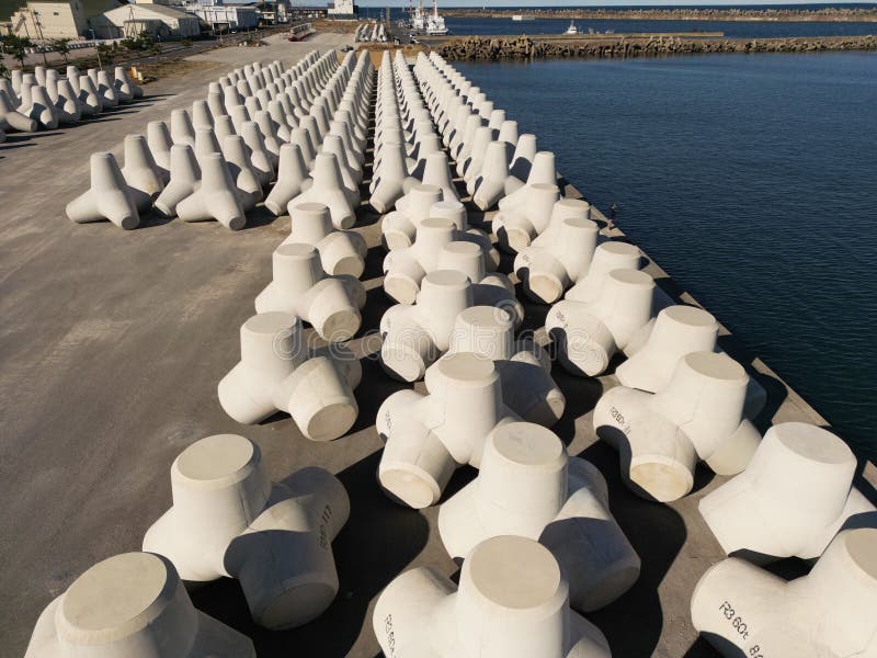 Group of Tetrapods at the Seashore in Japan on a Sunny Day Stock Photo ...