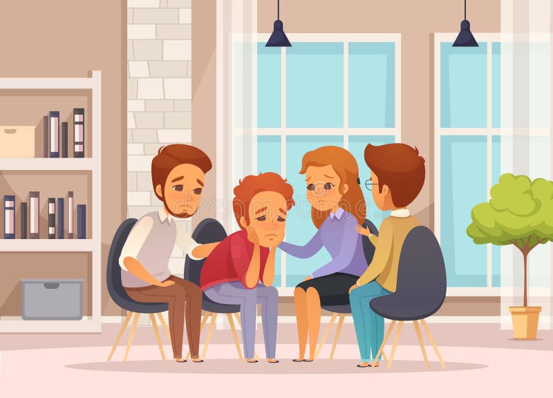 Group Therapy Cartoon Icon Set Stock Vector - Illustration of people ...
