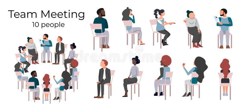 Group Therapy Illustration. Team Discussion in a Circle Stock Vector ...