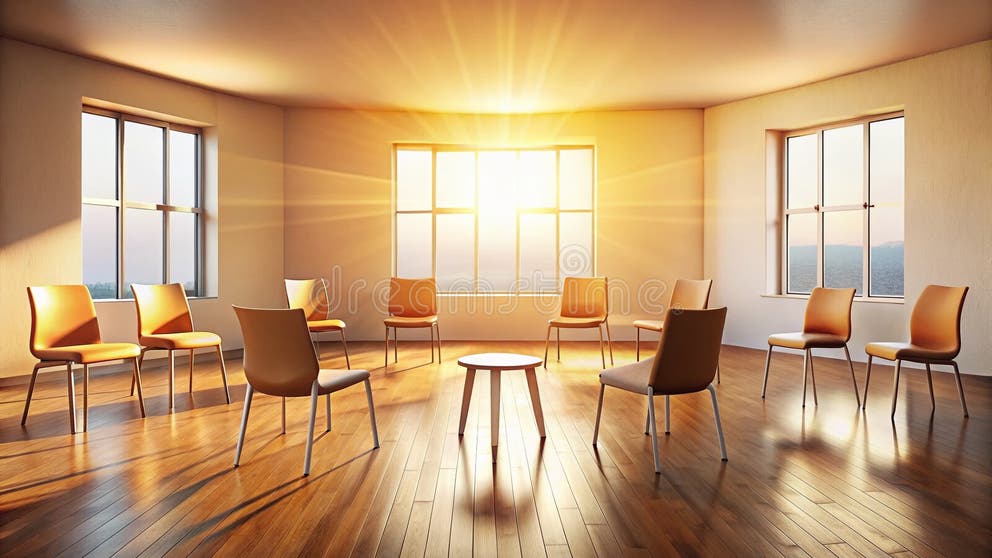 Group Therapy Session Awaits Empty Chairs Ready for Healing and Support ...